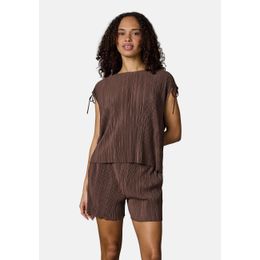 Ragwear Damen Blusenshirt "Veriel Set YOUMODO"dunkelbraun, Gr. M, Material: 65% Polyester, 35% Viskose, Shirts, Set bestehend aus kurzer Hose und