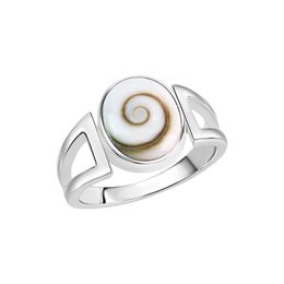 Vivance Damen Fingerring "925/- Sterling Silber rhodiniert wei&szlig;e Muschel", 054 (17,2), Silber 925 (Sterlingsilber), wei&szlig;, Silber 925