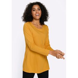 Classic Basics Damen Longshirt "Longshirt", gelb, Gr. 52, unifarben, 100% Baumwolle, Shirts