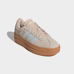 Damen Plateausneaker "VL COURT BOLD", adidas Sportswear, Gr. 36, beige, Leder, Synthetik, Schuhe, inspiriert vom Design des adidas gazelle bold