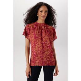 Damen Kurzarmbluse, rot, Gr. 40, Aniston SELECTED, bedruckt, gemustert, Cr&ecirc;pe, Obermaterial: 95% Polyester, 5% Elasthan, Blusen, in extra weiter Form