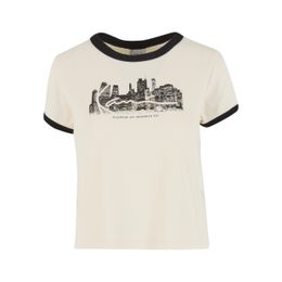 Karl Kani Damen T-Shirt "Karl Kani Signature Skyline T-Shirt"sanftes wei&szlig;, Gr. XL, bedruckt, 95% Baumwolle, 5% Elasthan, Shirts
