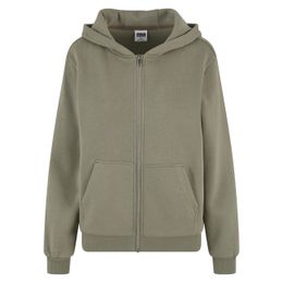 Urban Classics Damen Sweatjacke "Urban Classics Ladies Fluffy Zip Cardigan", beige, Gr. XXL, unifarben, 70% Baumwolle, 30% Polyester, Sweatjacken
