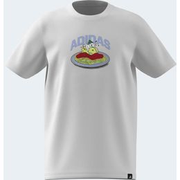 Jungen T-Shirt "PASTA GRAPHIC JUNIOR", wei&szlig;, Gr. 116, adidas Sportswear, Obermaterial: 100% Baumwolle, Shirts, mit auff&auml;lligem Grafikprint zum Thema