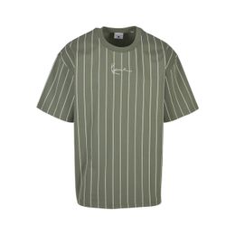 Karl Kani Herren T-Shirt "Karl Kani Small Signature Essential Pinstripe Tee"gr&uuml;n, Gr. XL, gestreift, 100% Baumwolle, Shirts