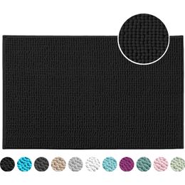 Badematte OTTO HOME, H:15mm, schwarz, Polyester, Badematten, "Vanessa Chenille Standard, Badvorleger, Badezimmer, Duschvorleger", Uni Farben,