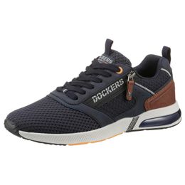 Herren Sneaker, Dockers by Gerli, Gr. 47, blau, Lederimitat, Textil, Schuhe, Freizeitschuh, Schn&uuml;rschuh, komfortabler Schuhweite G (=weit)