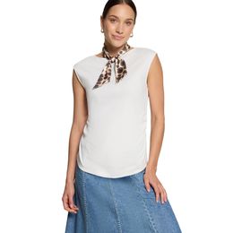 Zero Damen T-Shirt "Damen kurzarm"sanftes wei&szlig;, Gr. 44, Obermaterial: 95% Baumwolle (organic), 5% Elasthan, Shirts, Halstuch