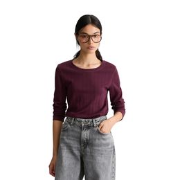 Marc O'Polo Damen Langarmshirt "aus reiner Bio-Baumwolle", lila, Basic, Gr. M, MARC O'POLO DENIM, unifarben, Obermaterial: 100% Baumwolle, Shirts