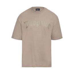 DROPSIZE Herren T-Shirt "Dropsize Herren Heavy Oversize Logo Puffer Print T-Shirt", beige, Gr. S, bedruckt, 100% Baumwolle, Shirts