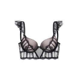 Lascana Damen Push-up-BH, Gr. 85, rosa, Spitze, Obermaterial: 60% Polyamid, 35% Polyester, 5% Elasthan, BHs, mit Super Push-up-Kissen in Longform,