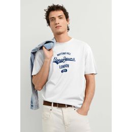 Pepe Jeans Herren Print-Shirt "print t-shirt JIMMY TEE", wei&szlig;, Gr. S, 100% Baumwolle, Shirts