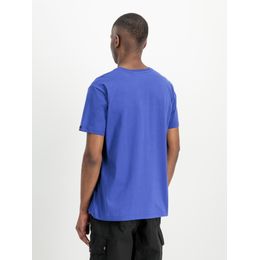 Herren T-Shirt "Basic T-Shirt"galactic blau, Gr. XXXL, Alpha Industries, bedruckt, Single Jersey, Obermaterial: 100% Baumwolle, Shirts, Baumwolle,