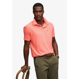 Superdry Herren Poloshirt "CLASSIC COTTON LINEN POLO"neon coral, Gr. XL, unifarben, Single Jersey, Obermaterial: 80% Baumwolle, 20% Leinen, Shirts,