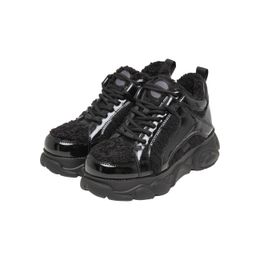 Buffalo Damen Trainingsschuh "Buffalo CLD CORIN WARM - VEGAN PATENT/FUR", Gr. 41, schwarz, Lederimitat, unifarben, Schuhe