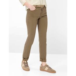 Brax Damen 5-Pocket-Hose "Style MARY", braun, Gr. 42, Web, 72% Lyocell, 18% Baumwolle, 8% Elastomultiester, 2% Elasthan, Hosen