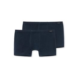 Schiesser Herren Boxershorts "Essentials", Gr. 5, blau, Single Jersey, Obermaterial: 80% Polyamid, 20% Elasthan, unifarben, Unterhosen, mit angenehm