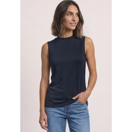 Street One Damen Tr&auml;gertop, blau, Gr. 44, unifarben, Web, 50% Baumwolle, 50% Modal, Tops, Jersey