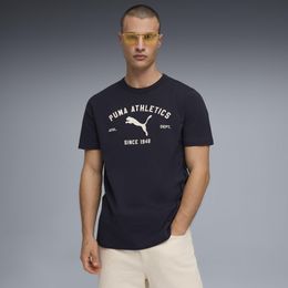 Puma Herren T-Shirt "Puma Class T-Shirt mit Grafik Herren", blau, Gr. L, clean, Obermaterial: 100% Baumwolle. Rippe: 80% Baumwolle, 20% Polyester,