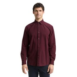 Tom Tailor Herren Langarmhemd, rot, Gr. XXXL, kariert, Web, Obermaterial: 100% Baumwolle, Hemden, mit Karomuster