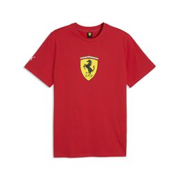 Puma Herren T-Shirt "Scuderia Ferrari Coloured Shield T-Shirt Herren", rot, Gr. L, clean, Obermaterial: 100% Baumwolle. Rippe: 75% Baumwolle, 25%