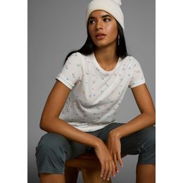 Kangaroos Damen T-Shirt, bunt, Gr. 44, bedruckt, gemustert, mehrfarbig, Single Jersey, Obermaterial: 50% Baumwolle, 50% Modal, Shirts, mit Print