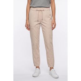 Cecil Damen Stoffhose "Style Tracey", beige, Gr. L, unifarben, Web, Obermaterial: 52% Lyocell, 46% Baumwolle, 2% Elasthan. Futter: 100% Baumwolle,