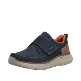 Rieker Herren Klettschuh, Gr. 43, blau, Lederimitat, Schuhe, Halbschuh, Casual-Sneaker mit Klettverschluss, schmale Form