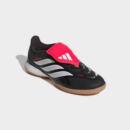 M&auml;dchen Fu&szlig;ballschuh "PREDATOR LEAGUE KIDS, HALLENB&Ouml;DEN, UMSCHLAGBARE ZUNGE", adidas Performance, Gr. 30, schwarz, Synthetik, Textil, Schuhe, f&uuml;r