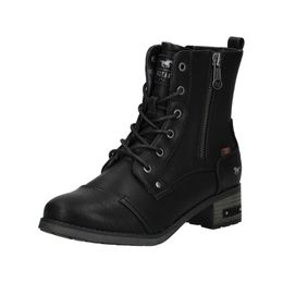 Mustang Shoes Damen Schn&uuml;rstiefelette "Mustang Shoes Stiefelette Lederimitat", Gr. 36, schwarz, Lederimitat, Schuhe