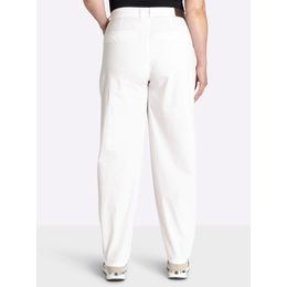 sheego Damen Webhose, wei&szlig;, Gr. 44, unifarben, 97% Baumwolle, 3% Elasthan, Hosen