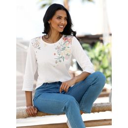 Classic Basics Damen 3/4-Arm-Shirt "Shirt", bunt, Gr. 50, gebl&uuml;mt, gemustert, mehrfarbig, 100% Baumwolle, Shirts
