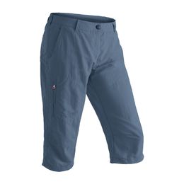 Maier Sports Damen Caprihose "Neckar", blau, Gr. 46, 100% Polyamid, Hosen, kurze Hose Damen, luftige Wanderhose, leichte Outdoorhose, Reg Fit
