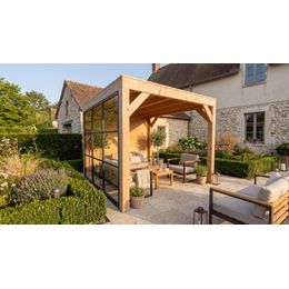 Holzpavillon Wekabraun, braun, braun, durchsichtig, Garten, Pavillons, "Lumley Lauben-Set Gr. 1.2", BxTxH: 307x307x245 cm