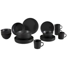 Novel Kombiservice, Schwarz, Keramik, 20-teilig, 350 ml, Lfgb, Essen & Trinken, Geschirr, Geschirr-Sets, Kombiservice