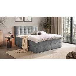 Boxxx Boxbett, Grau, Kunststoff, H3, H&ouml;he ca. 25 cm, 160x200 cm, Bettkasten, gepolstertes Kopfteil, Topper durchgehend, in verschiedenen Gr&ouml;&szlig;en erh&auml;ltlich, Matratze geteilt, Schlafzimmer, Betten, Doppelbetten