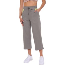 Damen 7/8-Hose mit Tunnelzug und Bindeband grau, Gr&ouml;&szlig;e 40