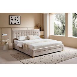 Boxxx Polsterbett, Beige, Holz, Eiche,Pappel, massiv, 180x200 cm, in verschiedenen Gr&ouml;&szlig;en erh&auml;ltlich, mit Schubk&auml;sten, Schlafzimmer, Betten, Polsterbetten