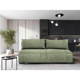 Mid.you Schlafsofa Flow, Mintgr&uuml;n, Kunststoff, 2-Sitzer, F&uuml;llung: Schaumstoff, 202x90x99 cm, Made in EU, Liegefunktion, Wohnzimmer, Sofas & Couches, Schlafsofas, Schlafsofas mit Bettkasten
