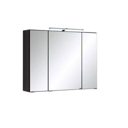 Held Spiegelschrank Held M&ouml;bel Cardiff, Graphit, Metall, 6 F&auml;cher, 80x64x20 cm, Made in Germany, Badezimmer, Badezimmerspiegel, Spiegelschr&auml;nke