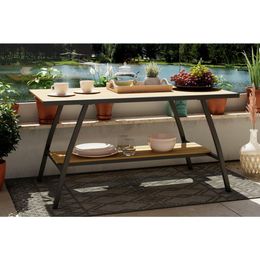 Ambia Garden Loungetisch, Teak, Holz, Metall, Akazie, massiv, rechteckig, eckig, 113x59x60.5 cm, Loungem&ouml;bel, Loungetische