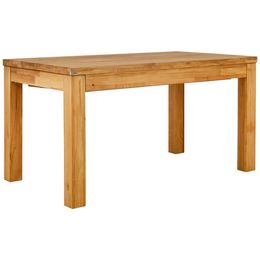 P & B Esstisch, Wildeiche, Holz, Wildeiche, massiv, rechteckig, eckig, 80x75x140-190 cm, ausziehbar, Esszimmer, Tische, Esstische, Esstische ausziehbar