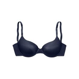 Lascana Schalen-BH ', T-Shirt-BH, B&uuml;gel-BH, Ela - perfect basic' blau Gr. 85A. Mit Schleife. Mit B&uuml;gel