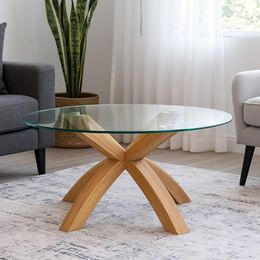 Pharao24.de Couchtisch Wohnzimmertisch in runder Form und modernem Design