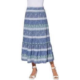 Damen Schlupfrock im Paisley-Muster rauchblau-kalkmint-bedruckt, Gr&ouml;&szlig;e 24