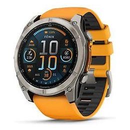 Garmin Fenix 8 51 mm titanium am Silikonarmband spark orange [Wi-Fi, Sapphire Edition]