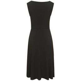 Lascana Midikleid 'mit dekorativen Riegeln und goldenen Zierkn&ouml;pfen, b&uuml;gelfreie Qualit&auml;t' schwarz Gr. 36 f&uuml;r Damen. Rundhals und Zierkn&ouml;pfe. 