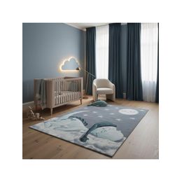 KADIMA DESIGN Kinderteppich Waschbar Dino COGNE Strapazierf&auml;hig OEKO-TEX Kinderzimmer | Gr.: rund: 120 cm &Oslash;