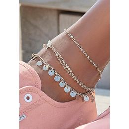 Lascana Damen Fu&szlig;kette mit Anh&auml;nger, Goldfarben, Armschmuck