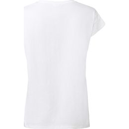 Lascana Damen Kurzarmshirt, Wei&szlig;, Gr. 40/42, T-Shirts, 100% Baumwolle